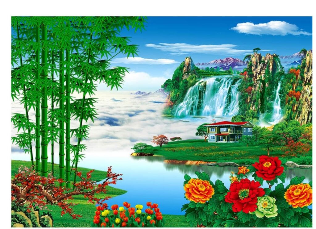 Attractive, Natural Scenery, Luxury Design Porcelain Polished Scenery ...